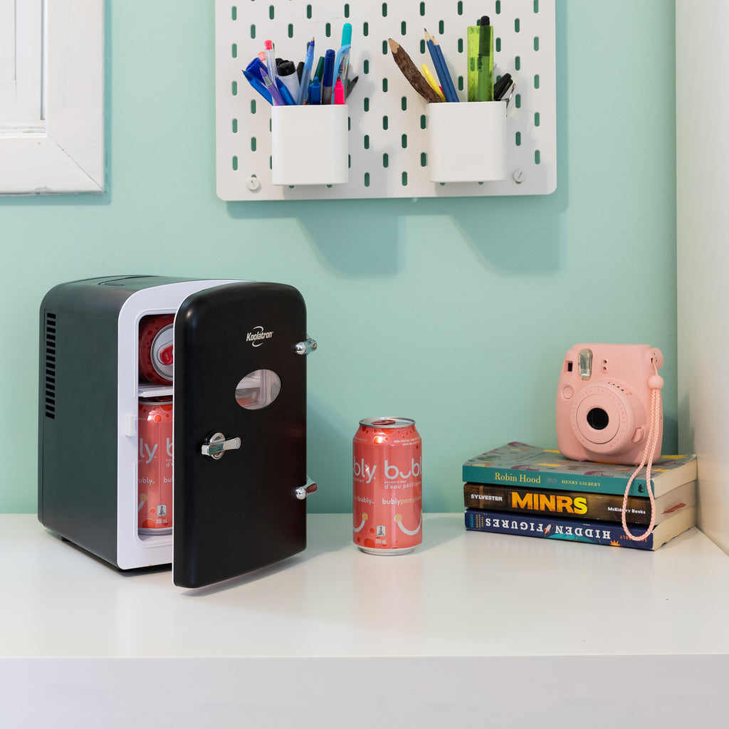 Koolatron Retro Portable Mini Fridge | 4 Liter | Black