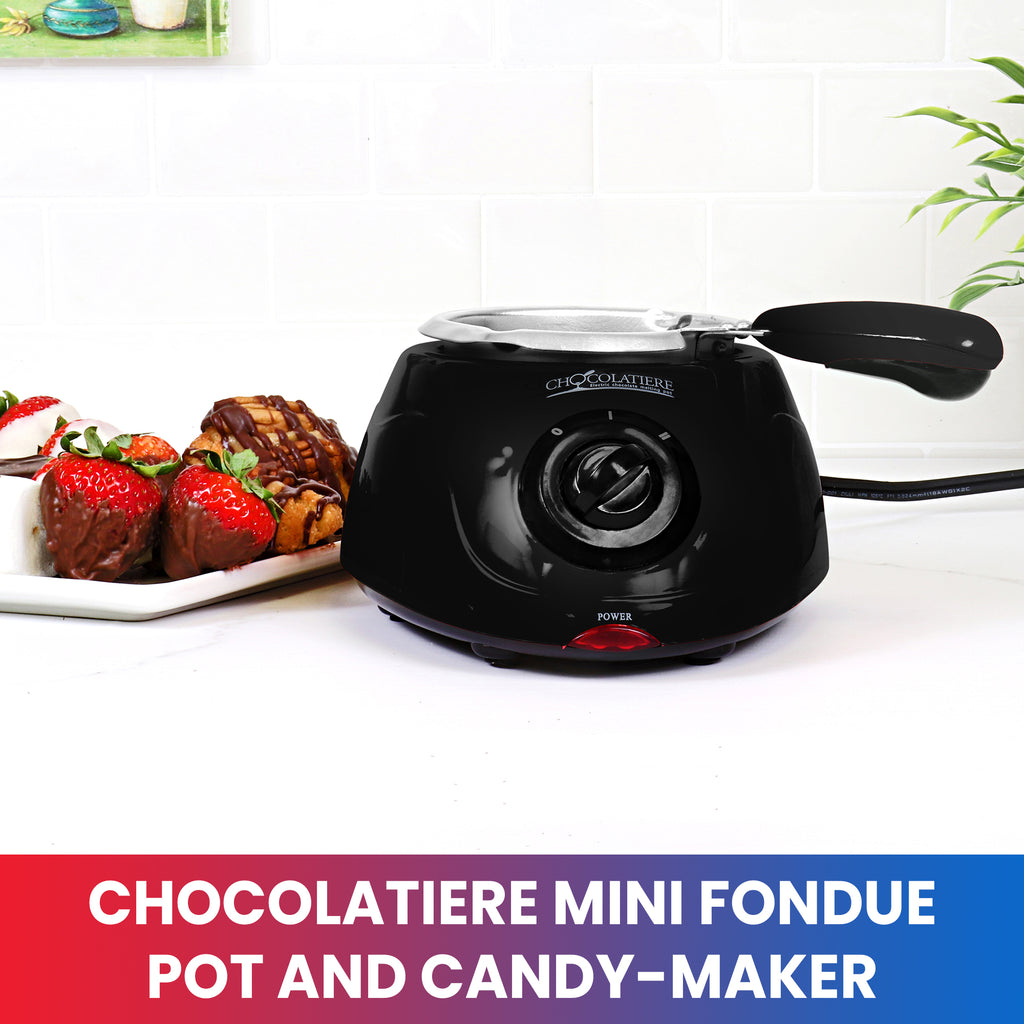Total Chef Chocolatiere Mini Fondue Pot | Candy-Maker | Black