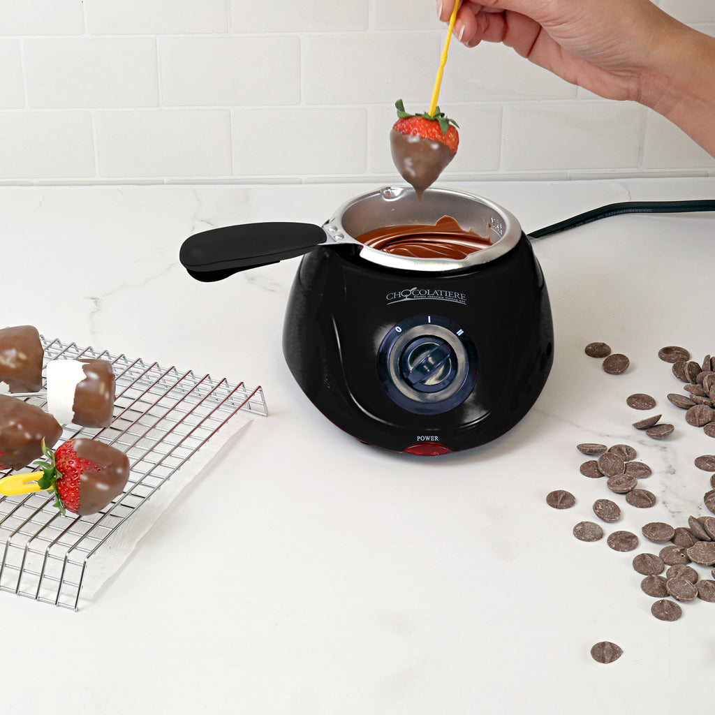 Total Chef Chocolatiere Mini Fondue Pot | Candy-Maker | Black